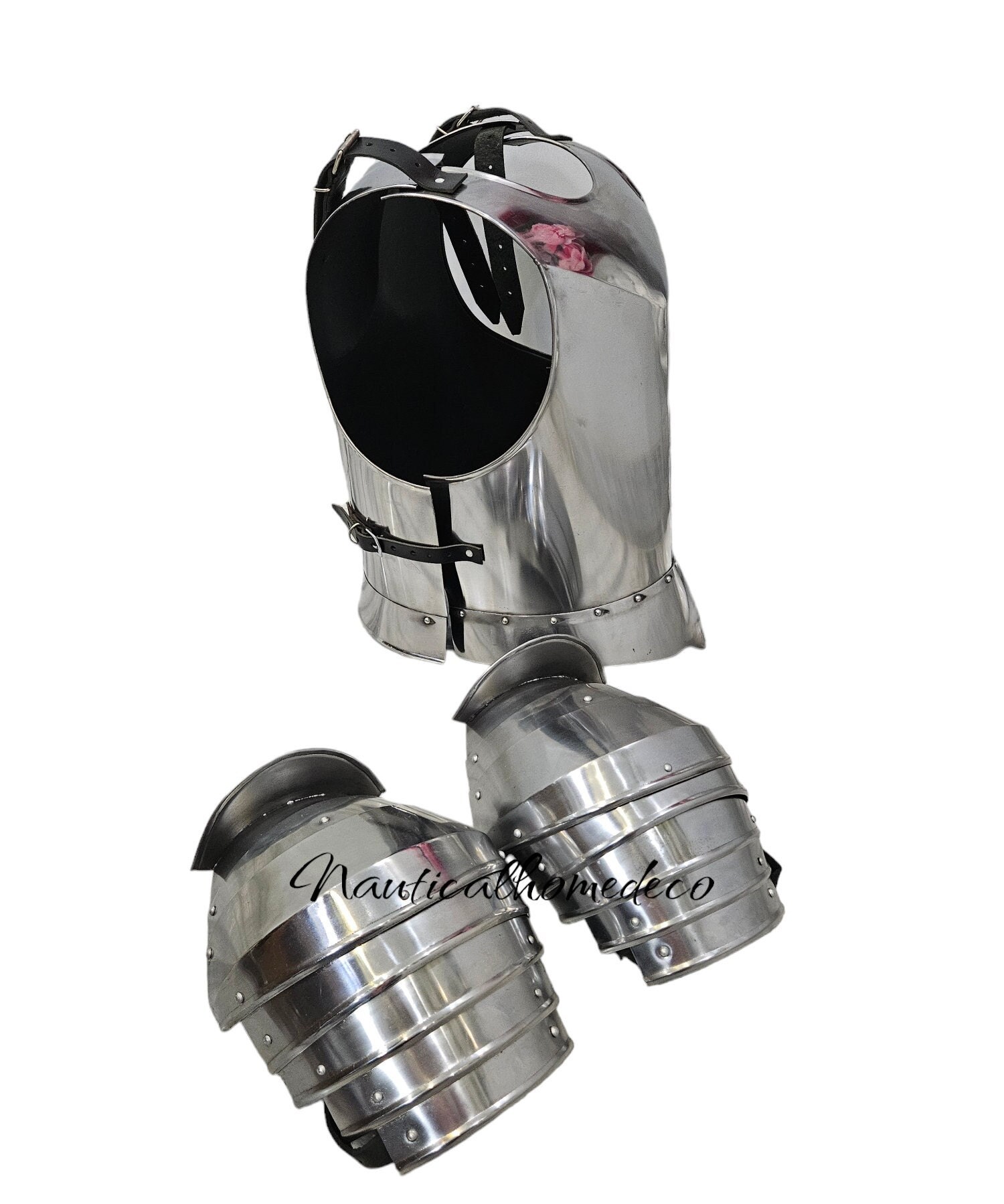 Medieval Knight Muscle Armor Chest Plate & Pauldrons Roman Cuirass ...