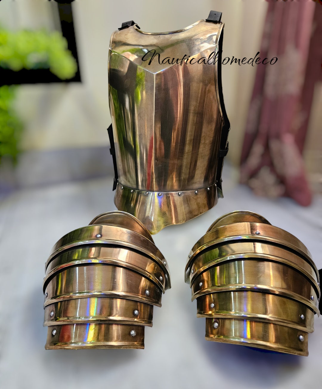 Medieval Knight Muscle Armor Chest Plate & Pauldrons Roman Cuirass ...