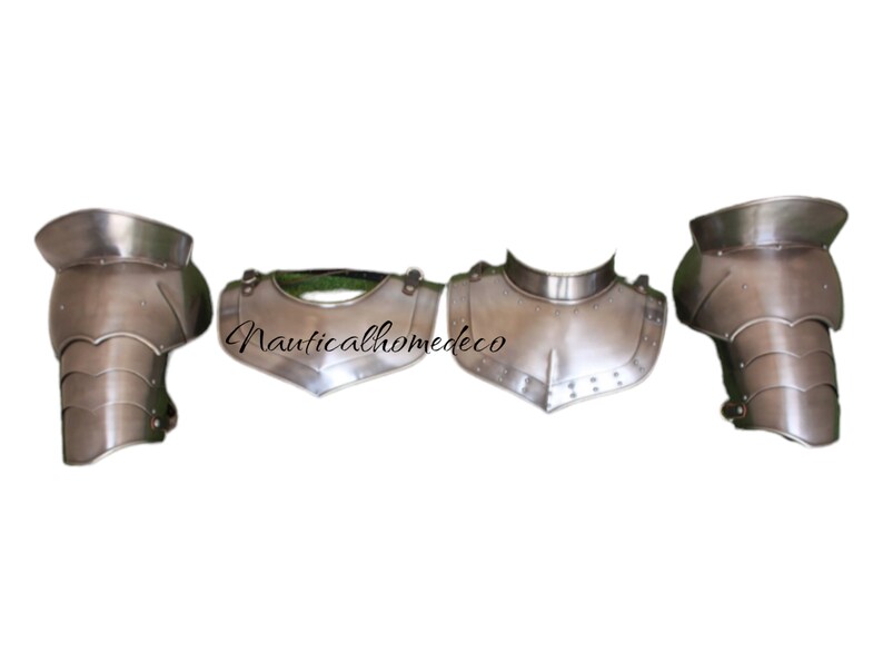 Medieval Knight Armor Gorget With Pauldrons Roman Cuirass Steel Knight ...