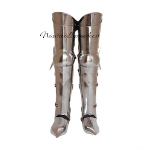 Medieval Knight Full Leg Guard Greaves With Shoes Roman Cuirass Armor ...