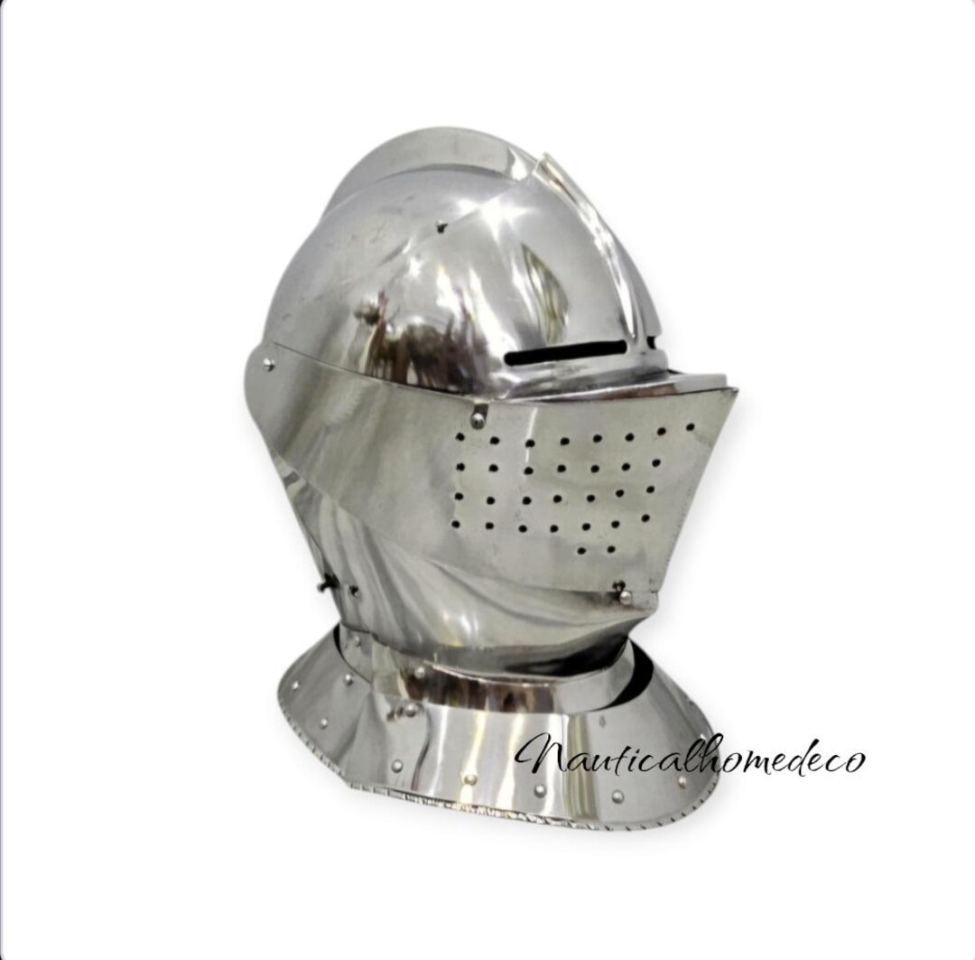 Medieval Closed Knight Helmet – Wearable Italian Armor Replica for LARP ...