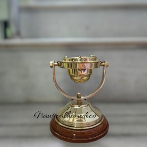 Brass Gimbal Ship's Binnacle Compass – Vintage Nautical Marine Decor ...