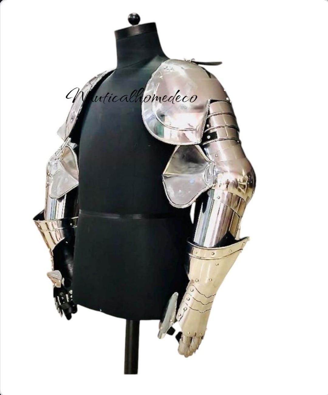 Medieval Knight Full Arm Set – Gauntlets, Forearm Elbow Guards ...