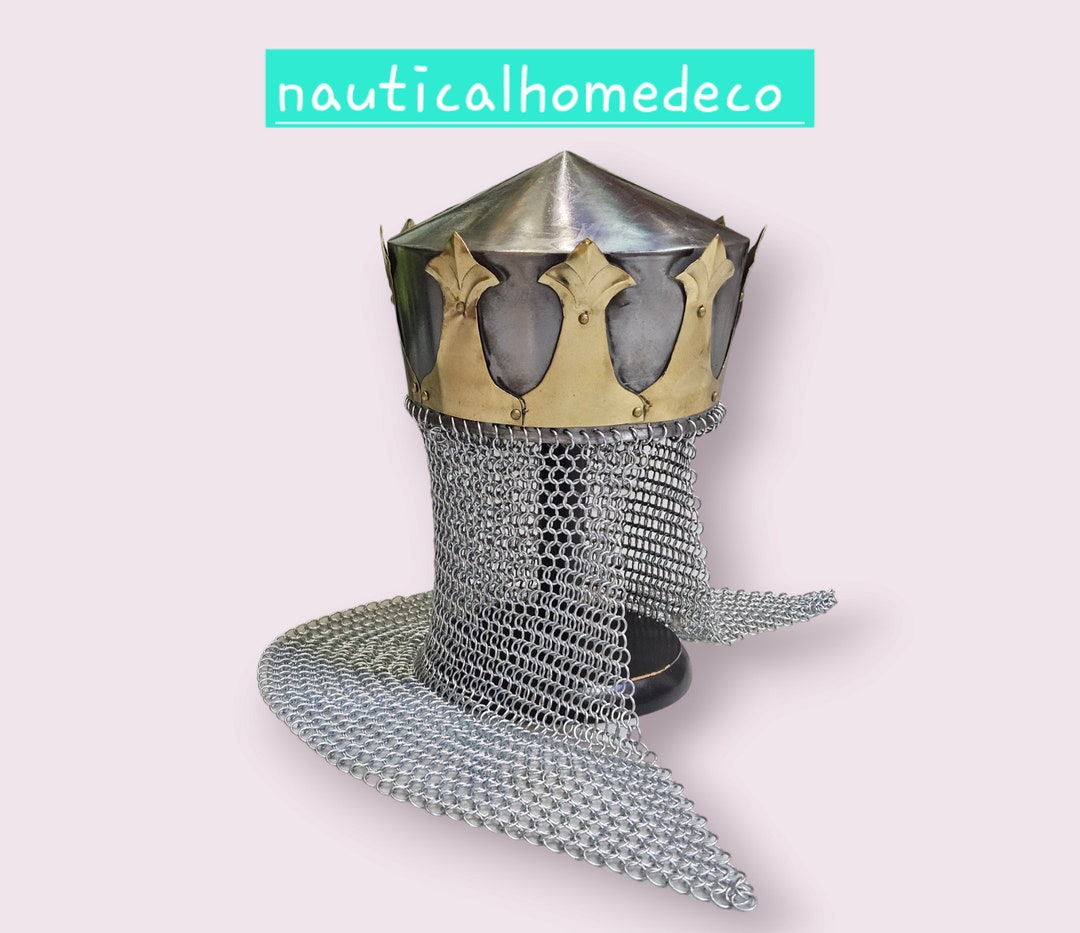 Medieval Knight Chainmail Roman Helmet - Perfect for Historical ...