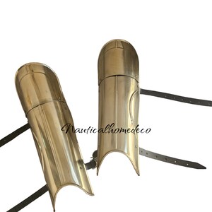 Medieval Warrior Knight Armor Greaves - Roman Brass Finish Cuirass Leg ...