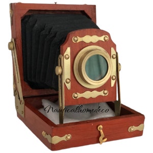 Vintage Wooden Camera Showpiece Retro Foldable Movie Camera Replica ...