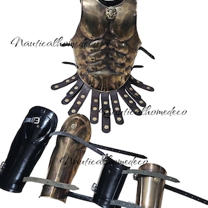 Medieval Knight Muscle Armor Chest Plate With Belt, Arm Guard & Leg ...
