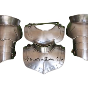 Medieval Knight Armor Gorget With Pauldrons Roman Cuirass Steel Knight ...