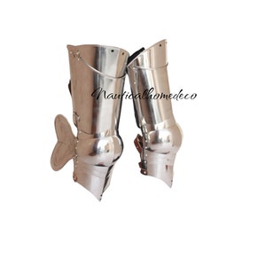 Medieval Knight Full Leg Guard Greaves With Shoes Roman Cuirass Armor ...