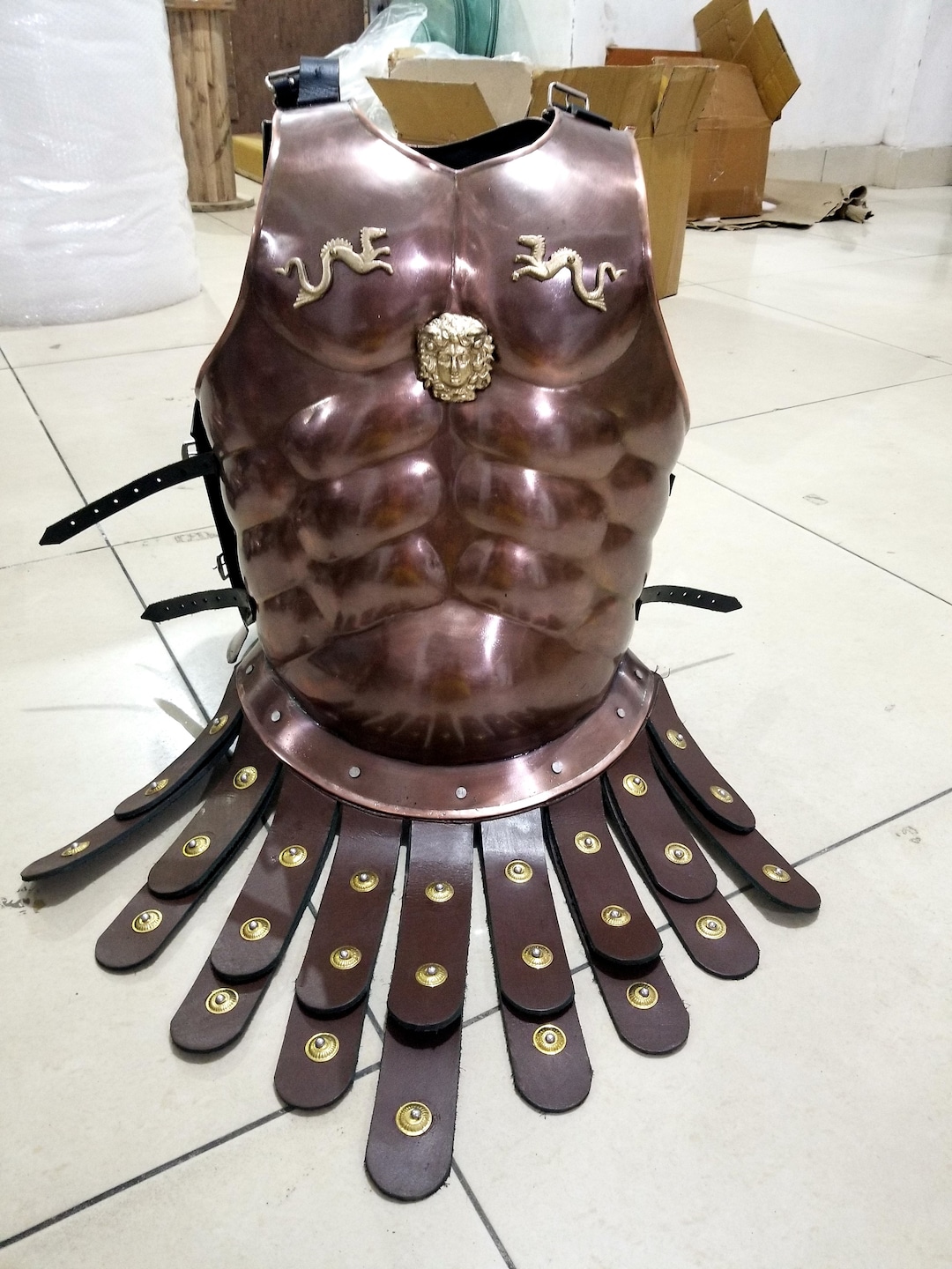 Medieval Roman Muscle Armor Breast Plate Copper Fnish Cuirass With ...