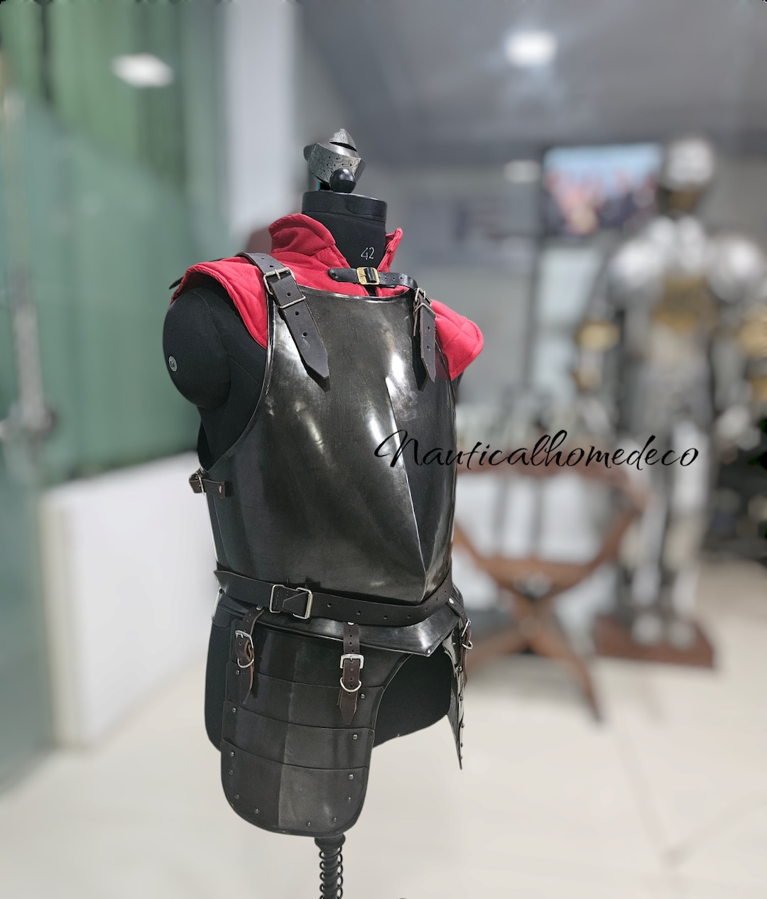 Medieval Knight Peascod Armor Chestplate With Tassets & Gambeson Collar ...