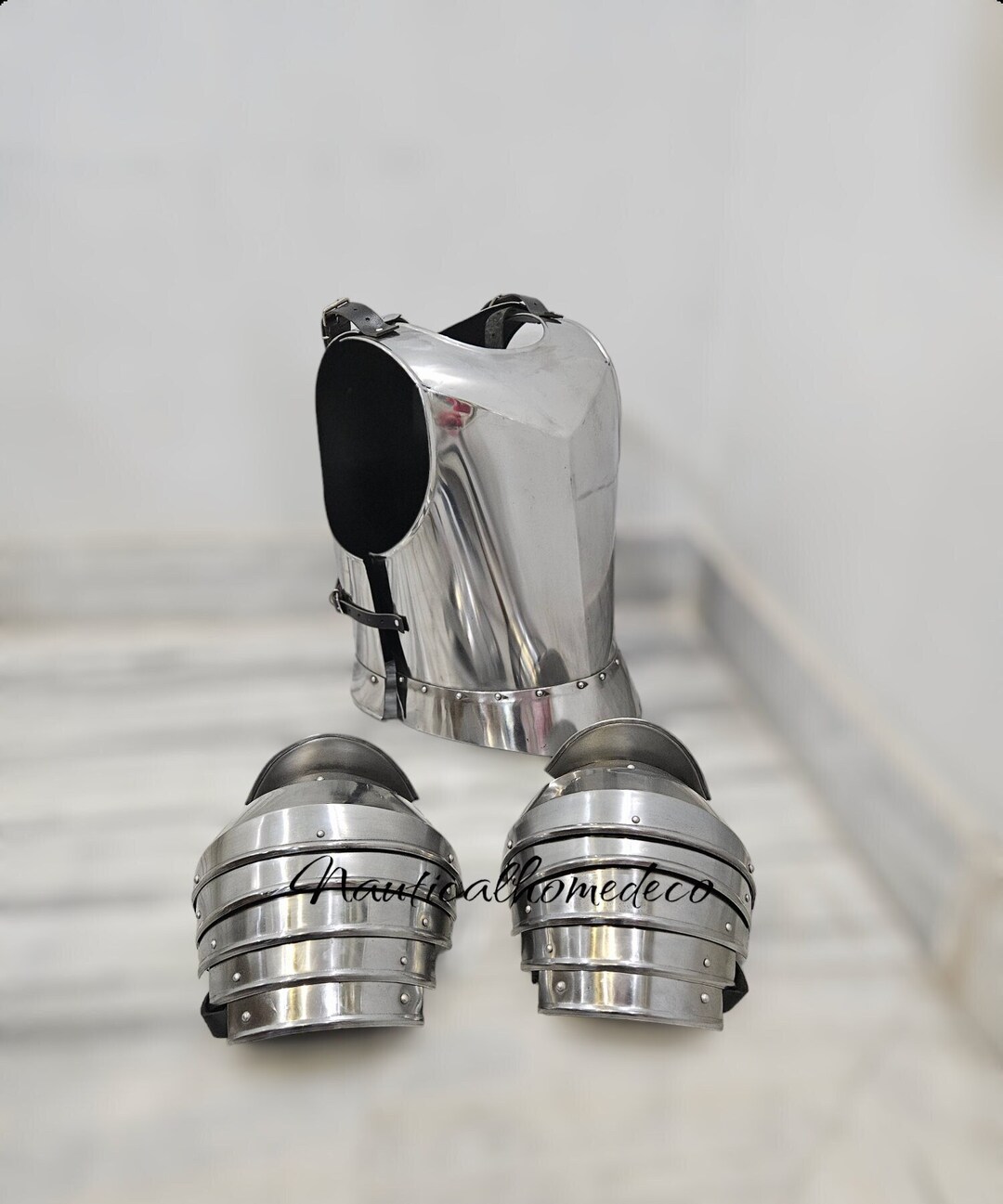 Medieval Knight Muscle Armor Chest Plate & Pauldrons Roman Cuirass ...