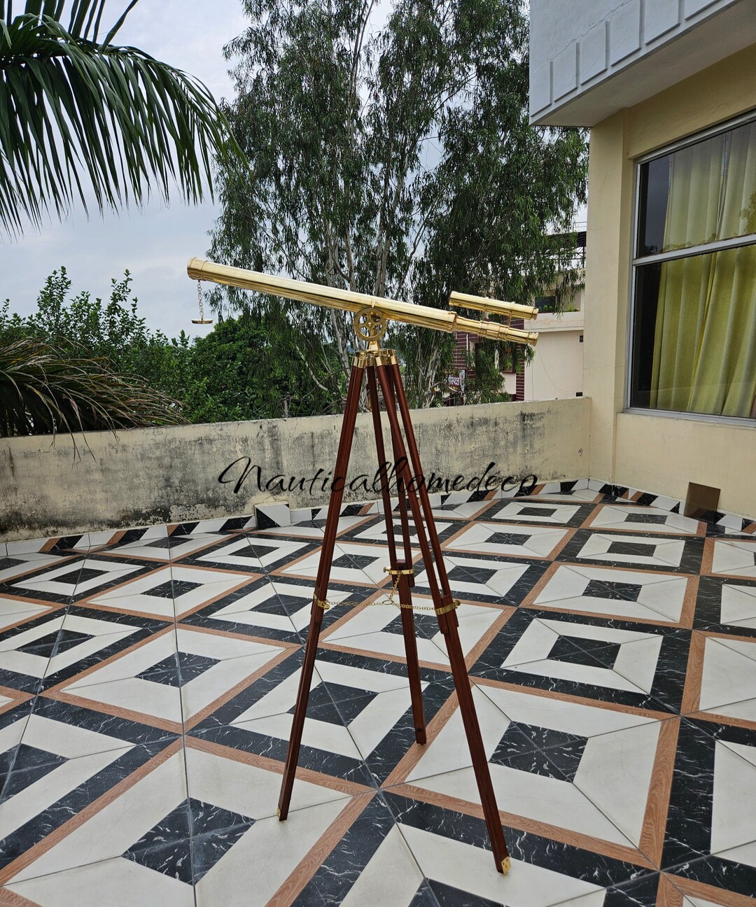 Custom Engraved Brass Telescope on Adjustable Tripod Stand Nautical ...