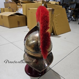 Roman King Leonidas Spartan Warrior Antique Finish Helmet Wearable ...