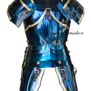 Medieval Knight Blue Armor Chest Plate Armor Pauldrons & Tassets Roman ...