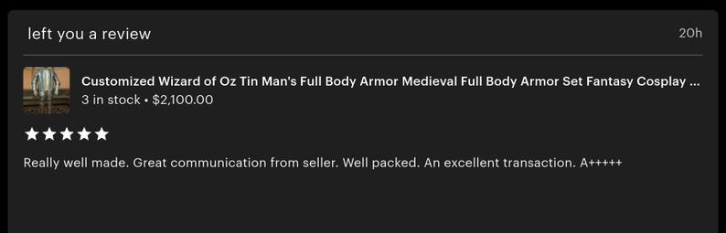Customized Wizard of Oz Tin Man's Full Body Armor Medieval Full Body ...