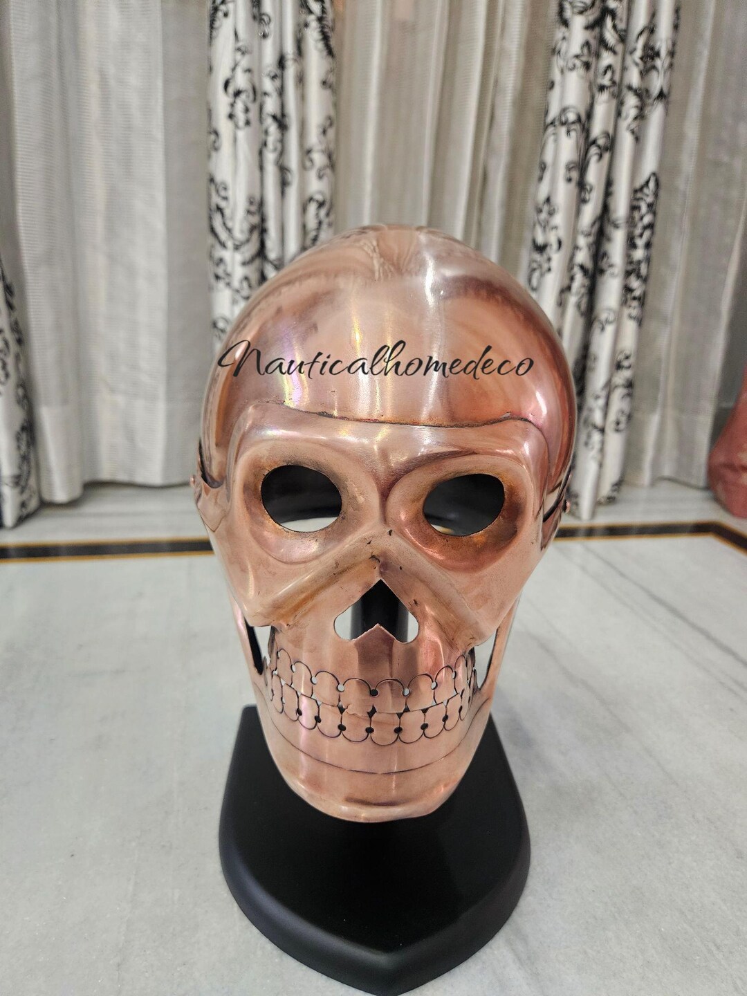 Medieval Skeleton Helmet Copper Finish Vintage Collectible Fantasy SCA ...