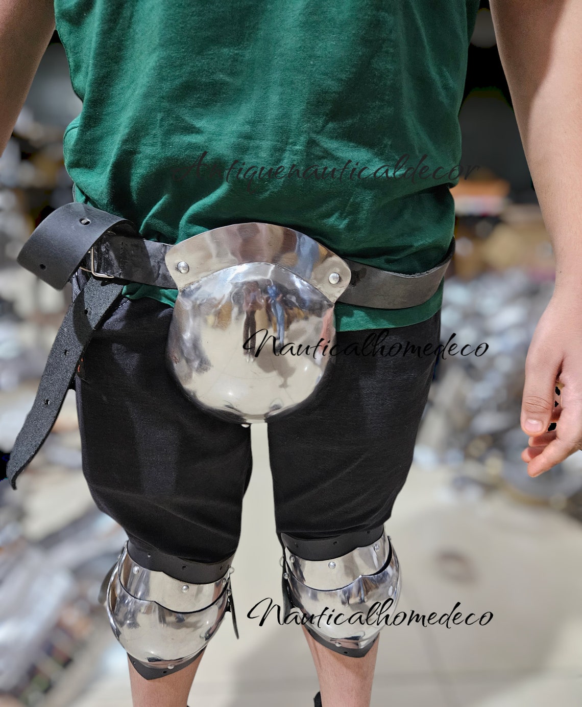 Medieval Steel Leg Knee Cops & Groin Buhurt Fighter Crotch for Fantasy ...