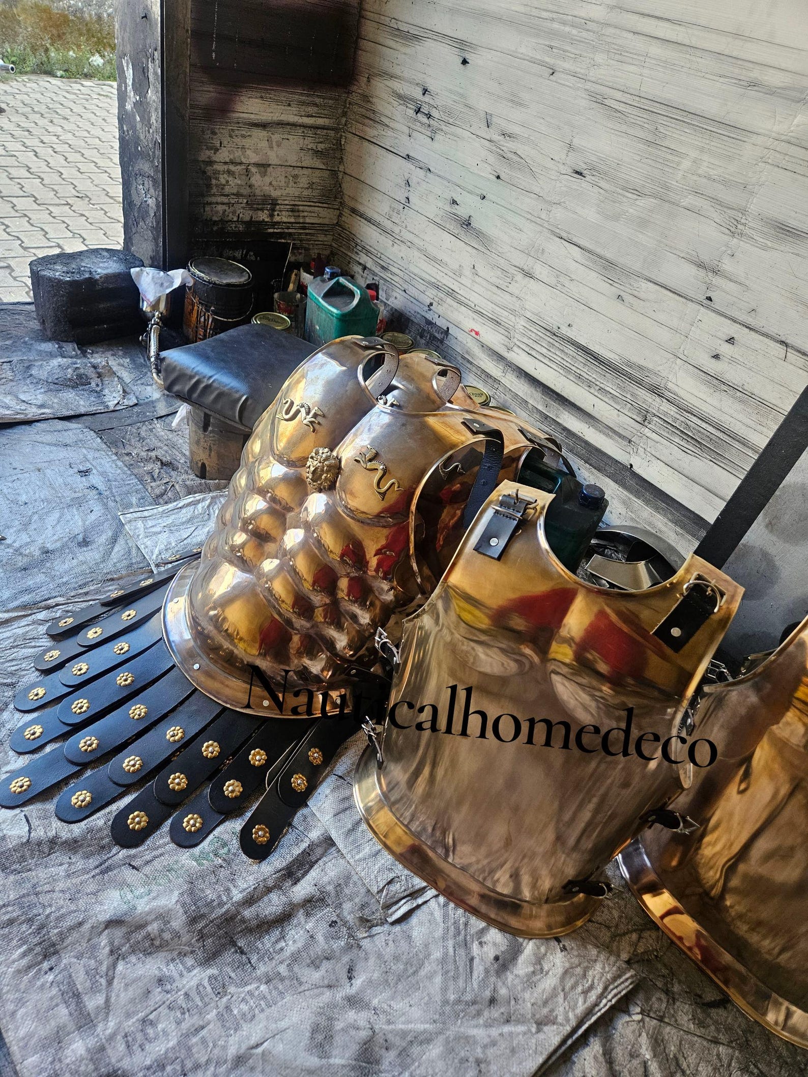 Medieval Knight Muscle Armor Chest Plate With Leather Belt Roman ...