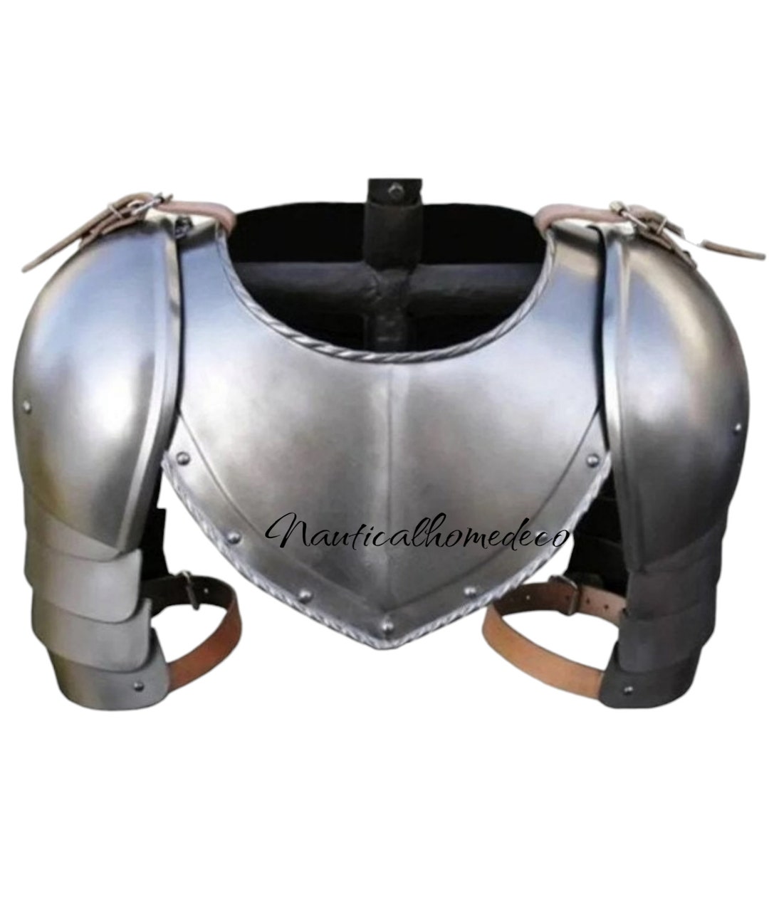 Medieval Knight Steel Gorget With Pauldrons Shoulder Guard Wearable ...