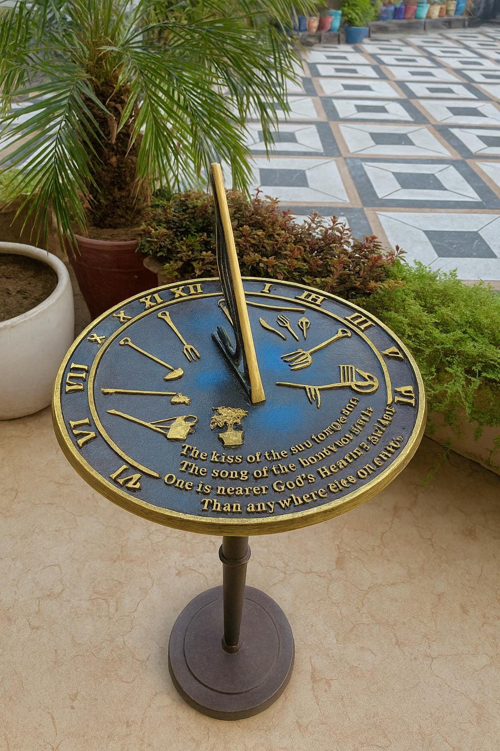 Garden Sundial With Foldable Stand Vintage Solar Dial for Indoor ...