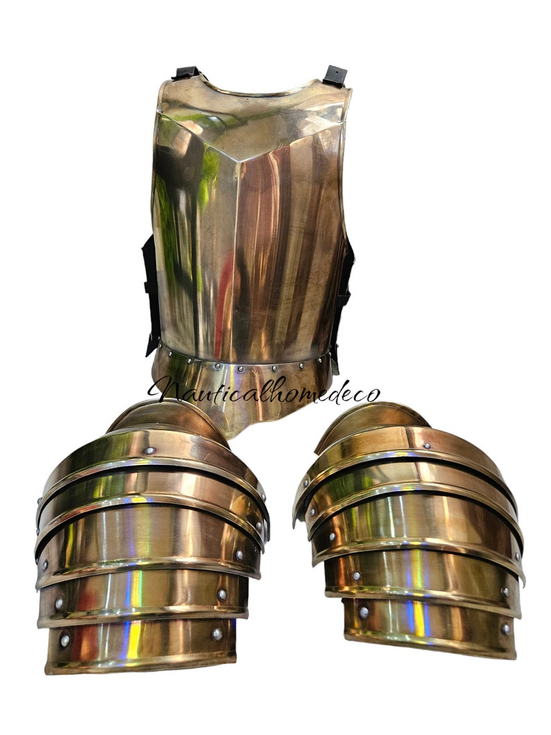 Medieval Knight Muscle Armor Chest Plate & Pauldrons Roman Cuirass ...