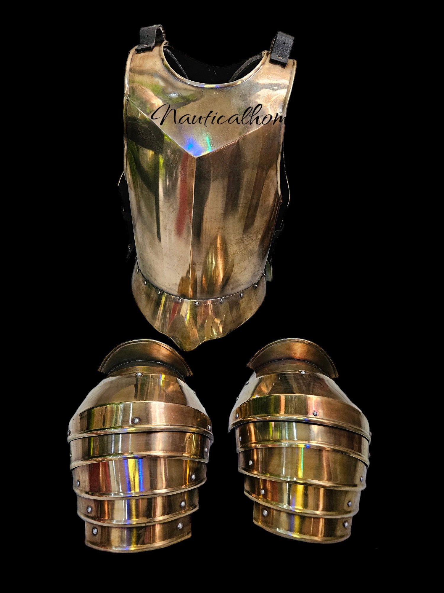 Medieval Knight Muscle Armor Chest Plate & Pauldrons Roman Cuirass ...