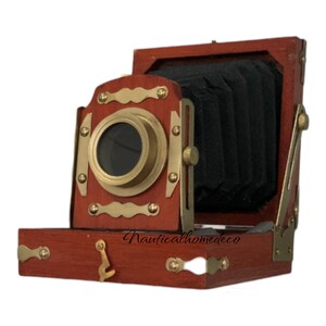 Vintage Wooden Camera Showpiece Retro Foldable Movie Camera Replica ...