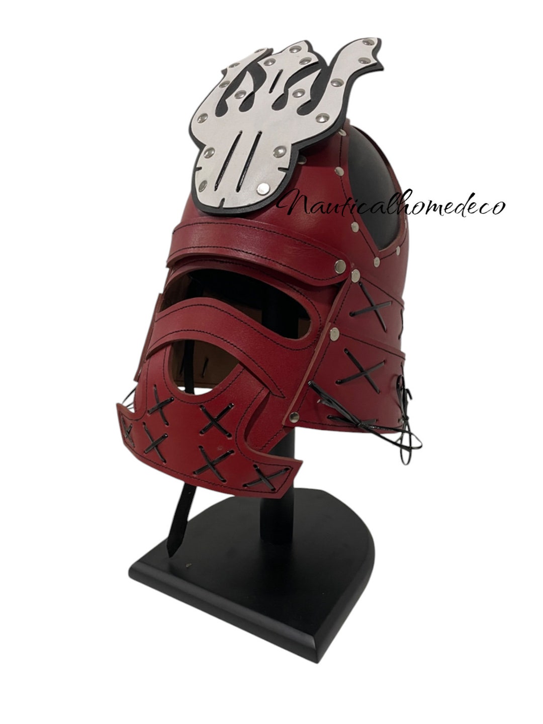 Ancient Mempo Leather Japanese Samurai Helmet, Replica Wearable Helmet ...