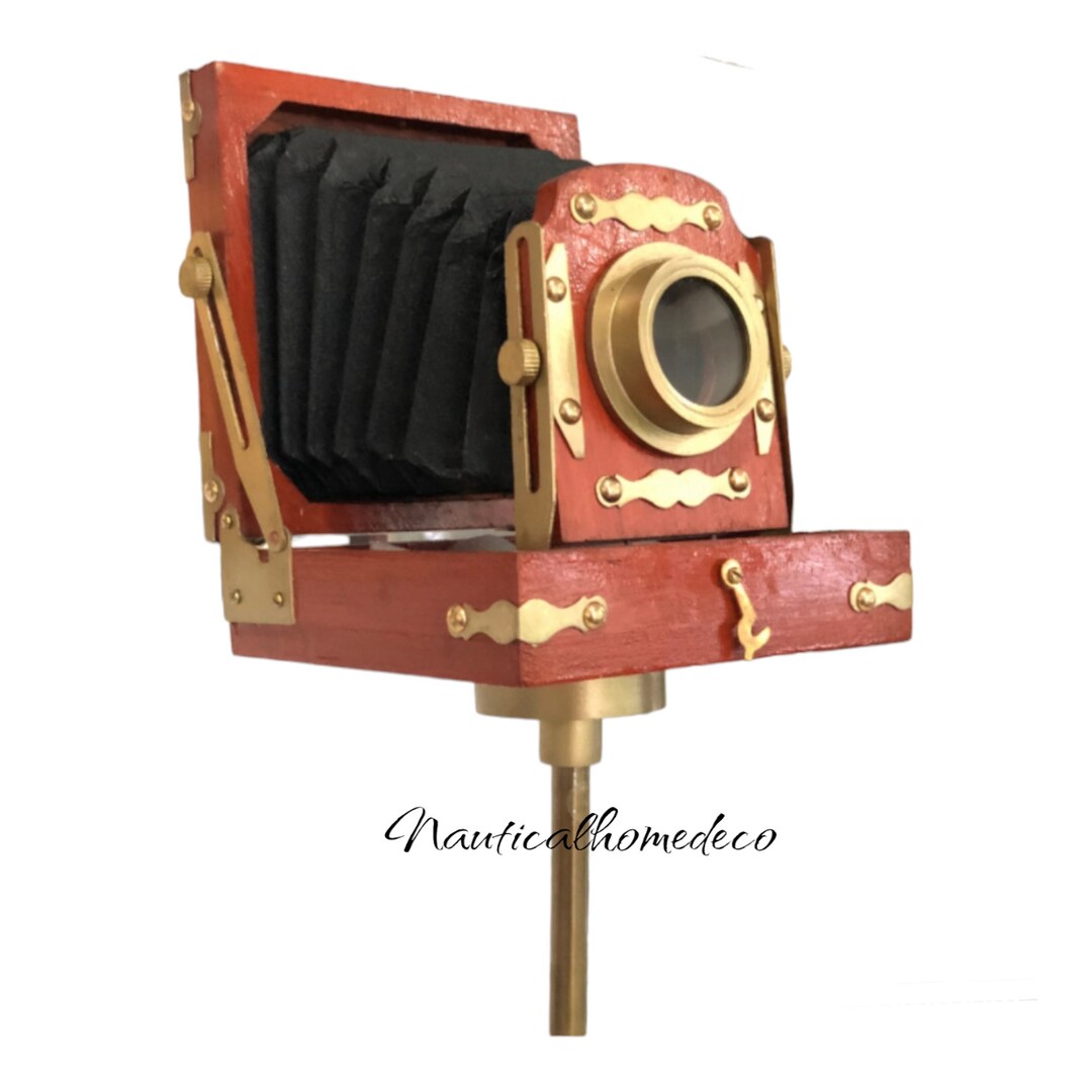 Vintage Wooden Camera Showpiece Retro Foldable Movie Camera Replica ...