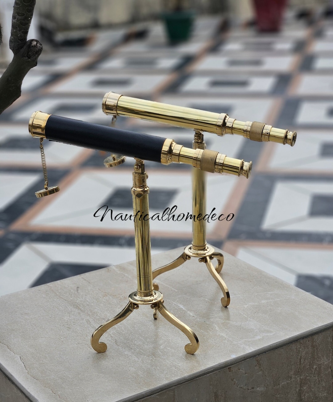 Personalized Brass Telescope With Elegant Tripod Stand: Handcrafted ...