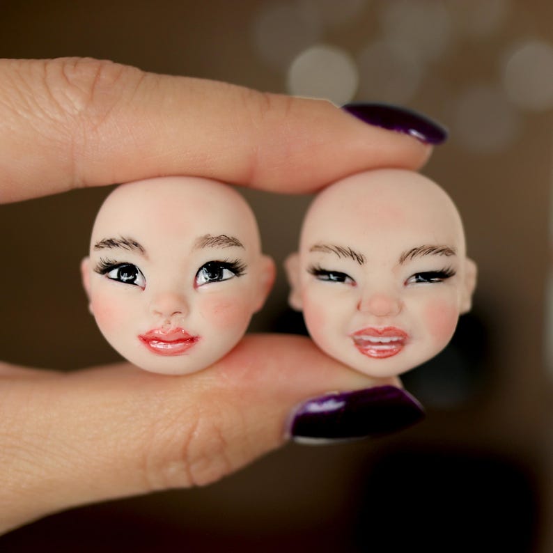 Doll Faces, Sculptural Parts of the Doll’s Body, Doll Head, Asian Face ...
