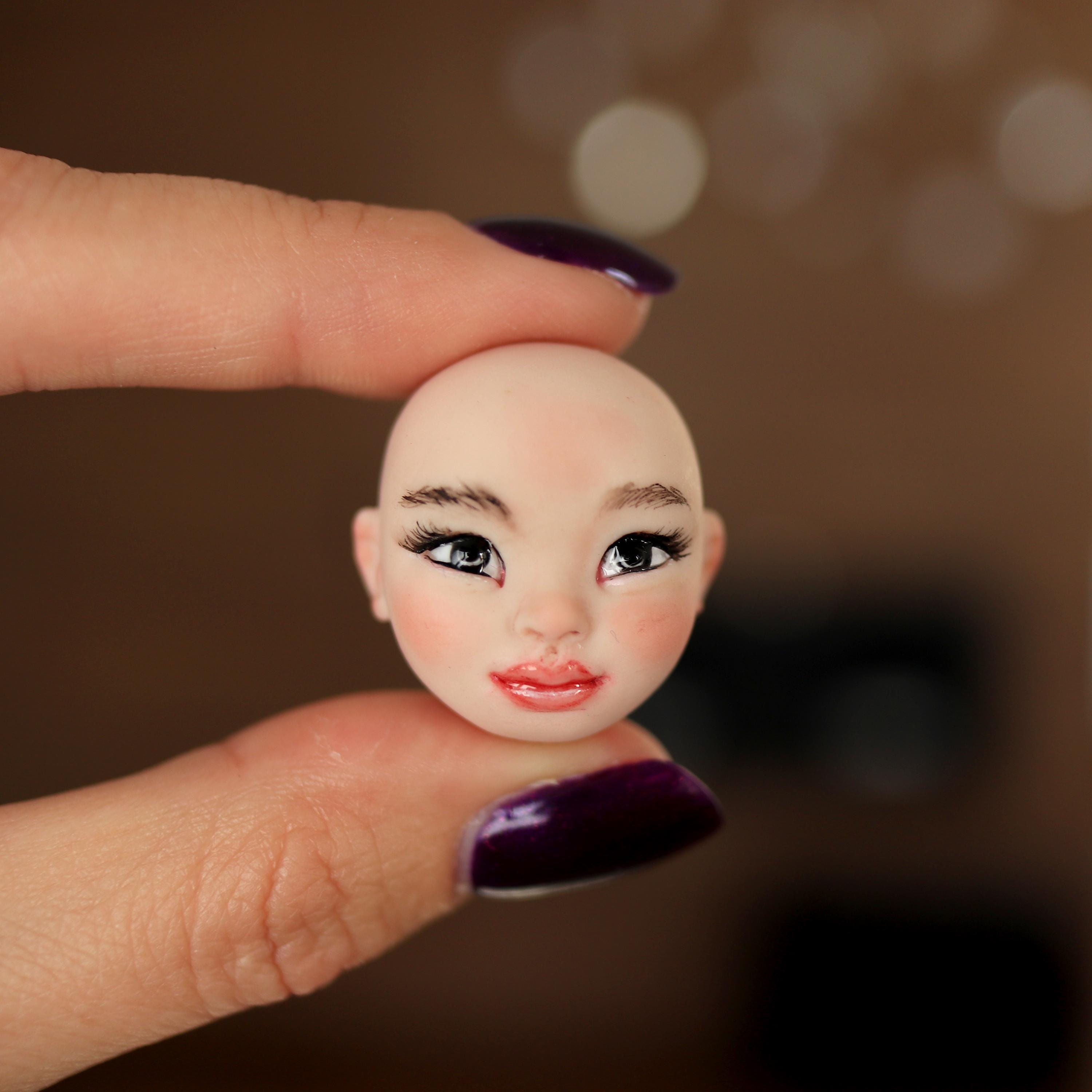 Doll Faces, Sculptural Parts of the Doll’s Body, Doll Head, Asian Face ...