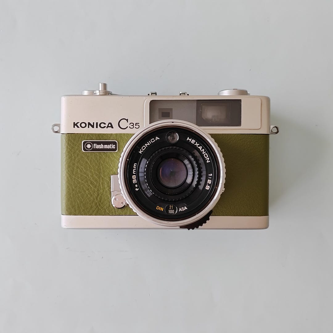 Konica C35 Film Camera | Vintage 35mm | Matcha Green Leather | Hexanon 38mm Lens - Etsy