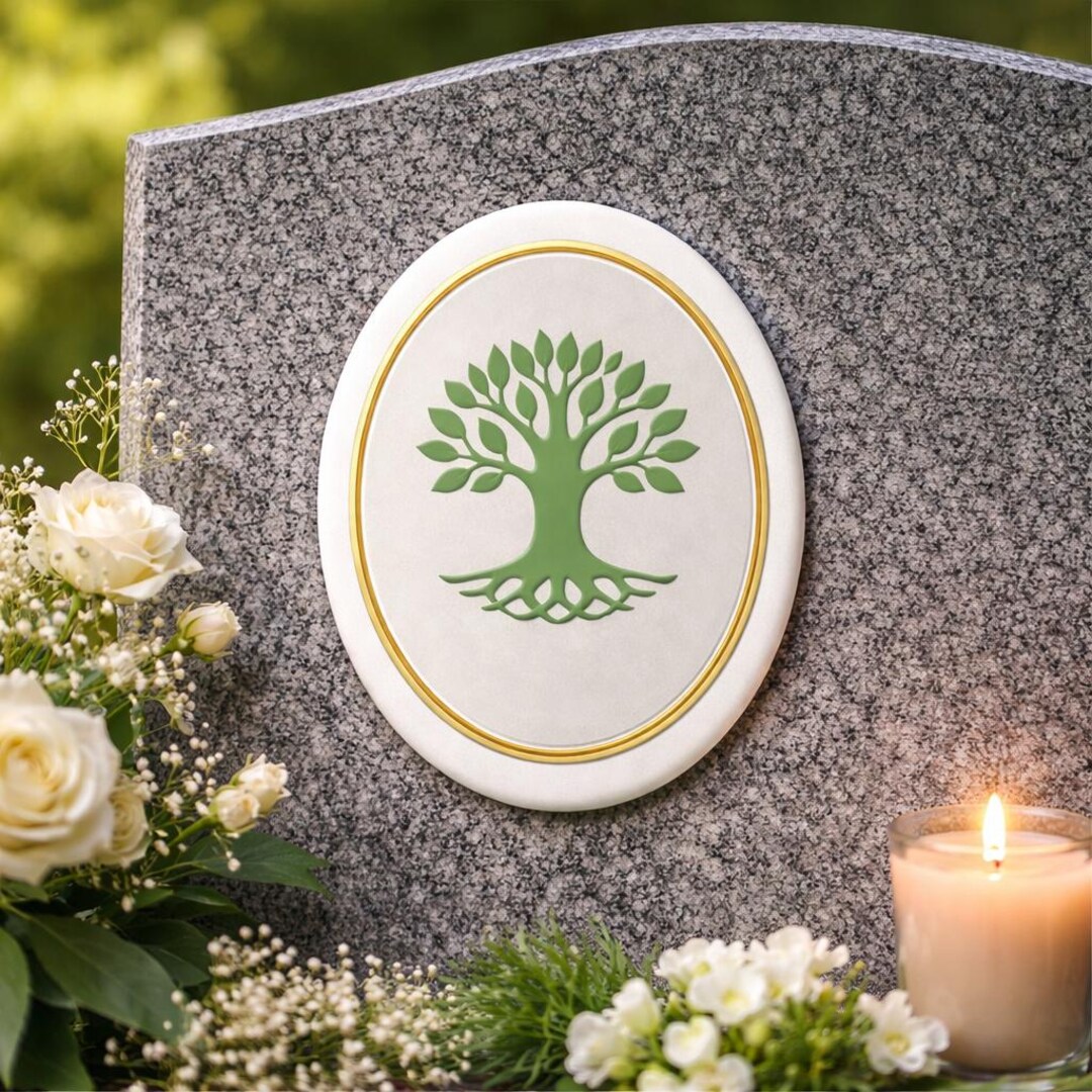 Oval Memorial Symbol for Headstone & Outdoor Use, Universal Spiritual ...