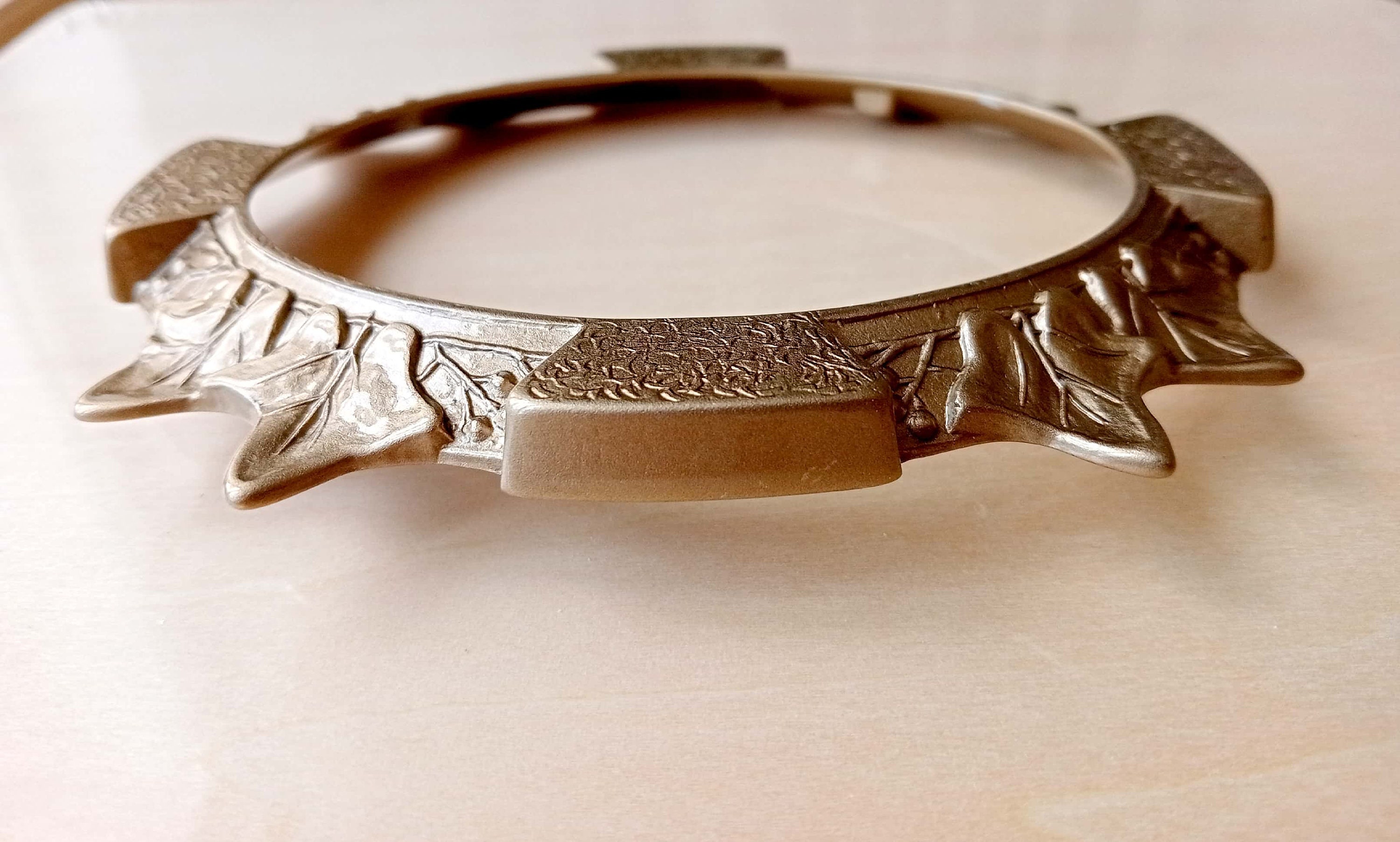 Vintage Oval Gold Frame for Headstone Pictures Heavy Brass Leaf ...