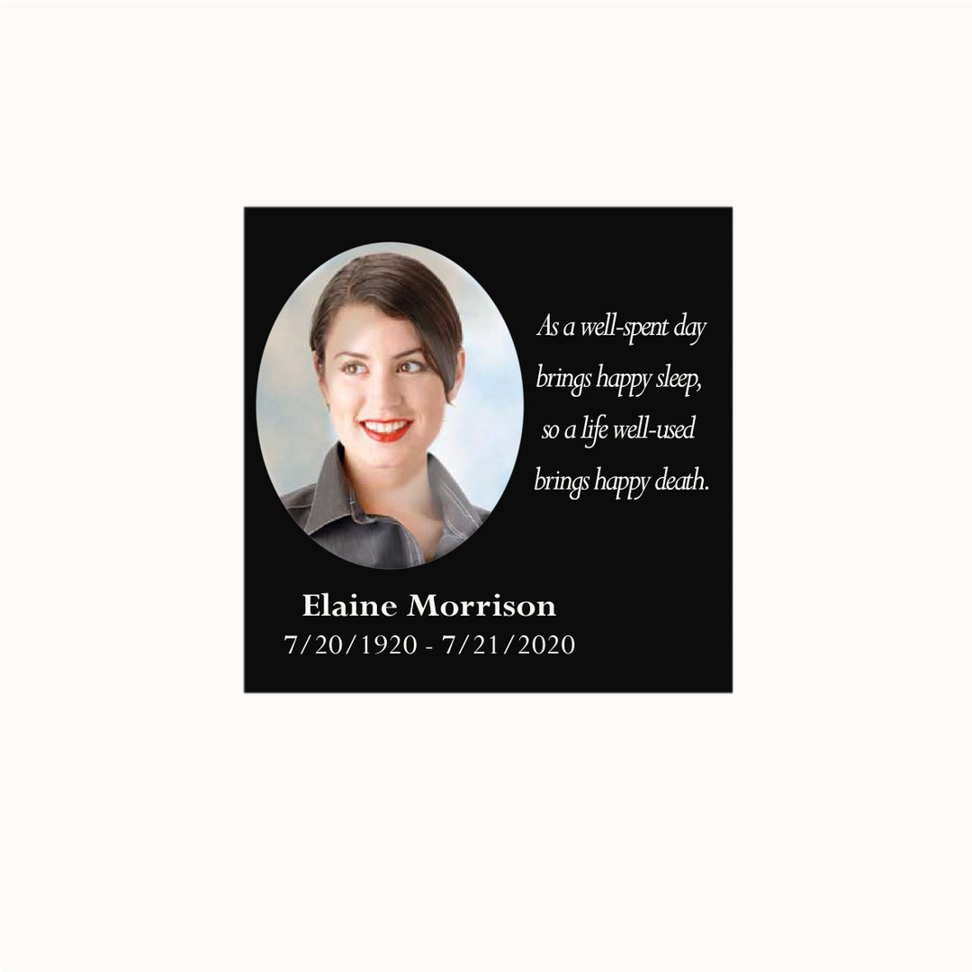 Custom Ceramic Memorial Tile With Grave Photo | Personalized Headstone ...