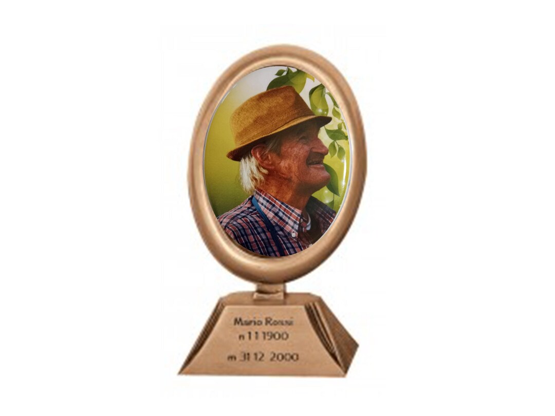 Bronze Ground Photo Frame for Tombstone - Oval Memorial Tribute ...