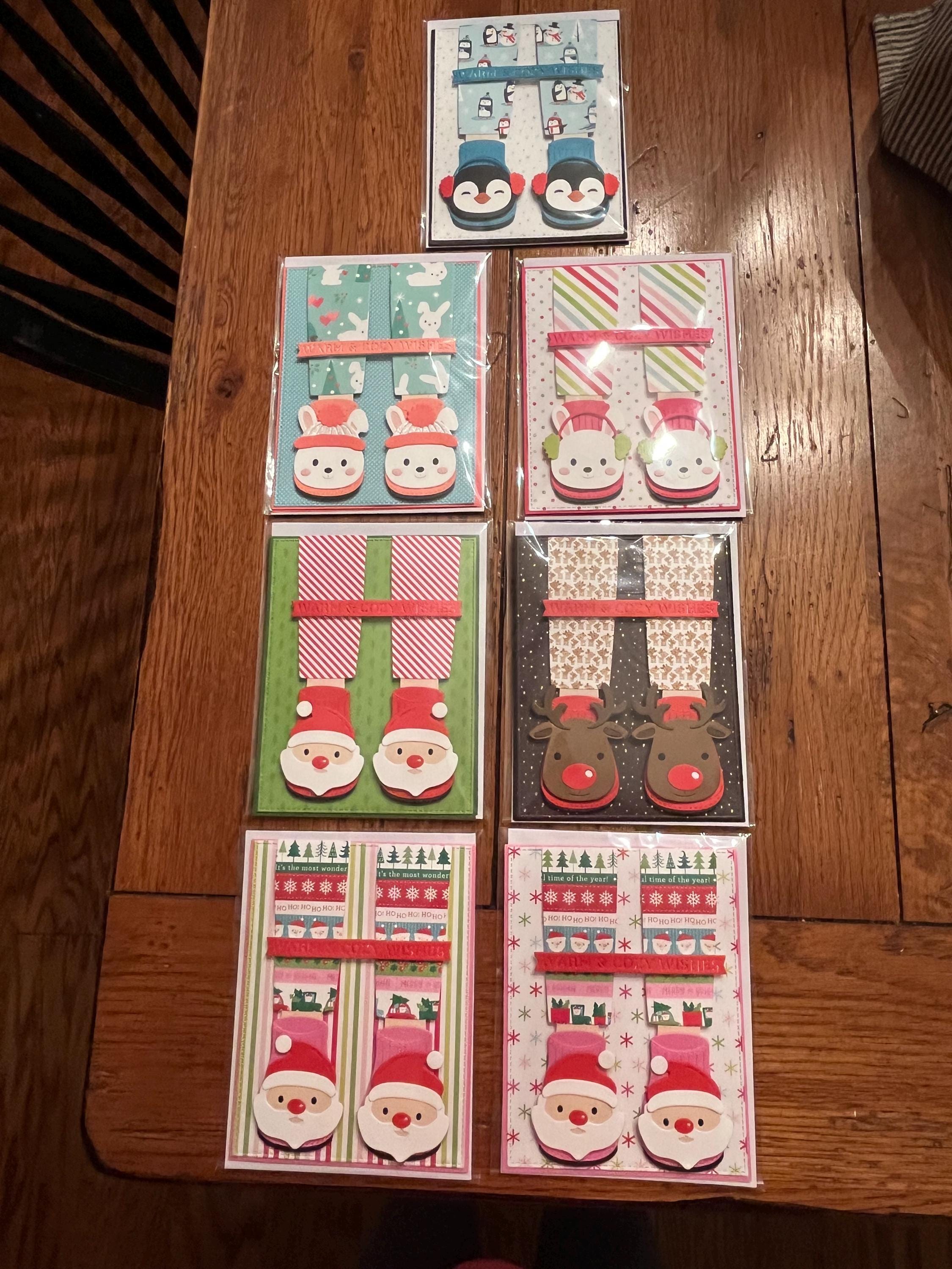 Christmas Cards Cozy Toes Slippers - Etsy
