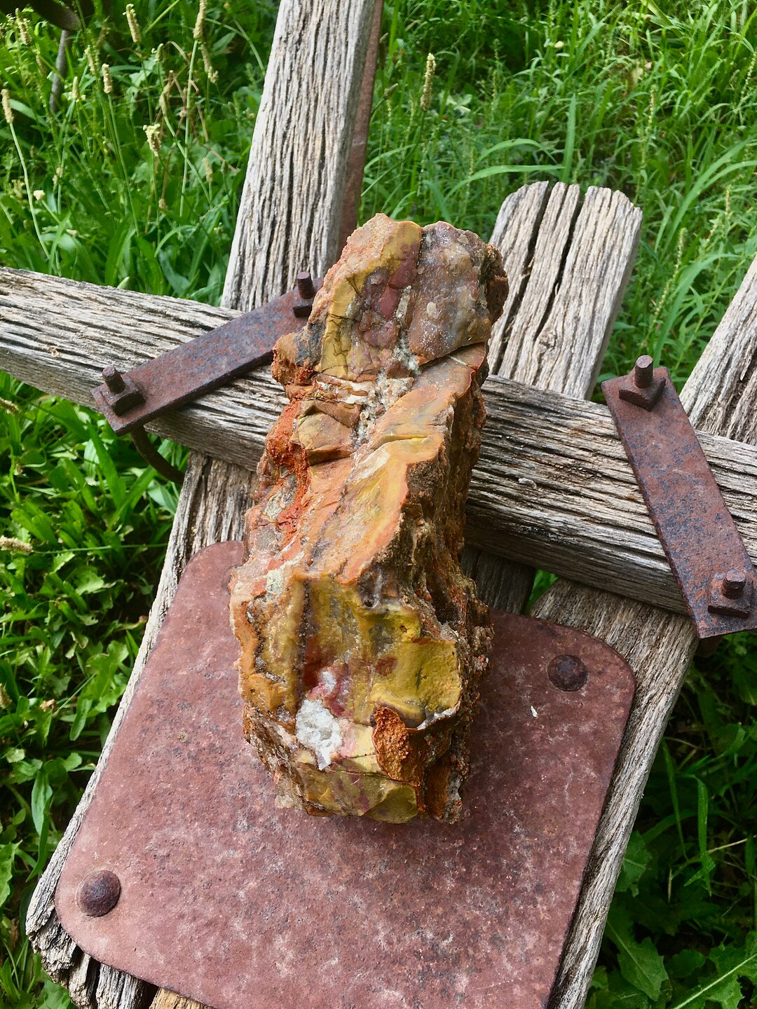 Gran piedra preciosa de jaspe rojo y amarillo, cristal de chakra de ...