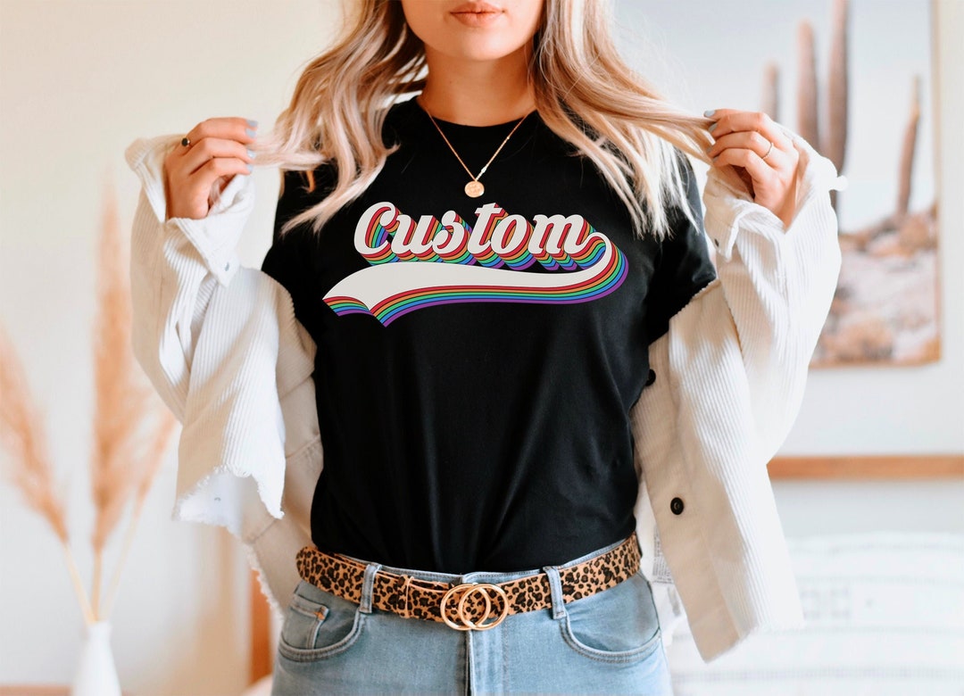 Custom Retro Shirt, Custom Text Shirt, Personalized Tee, Customized 70s ...