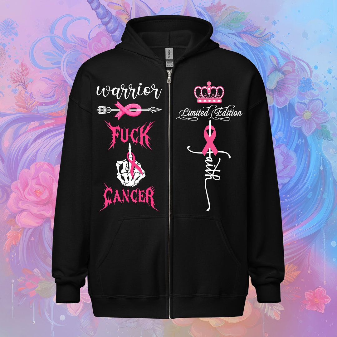 Breast Cancer Zip Hoodie, Breast Cancer Survivor Jacket, Breast Cancer ...