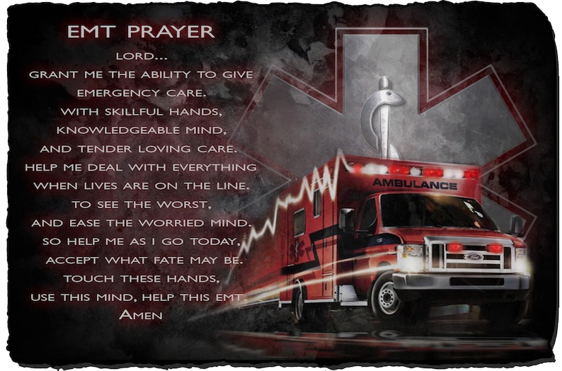 EMT Prayer Plaque EMT Memorial Plaques First Responder | Etsy