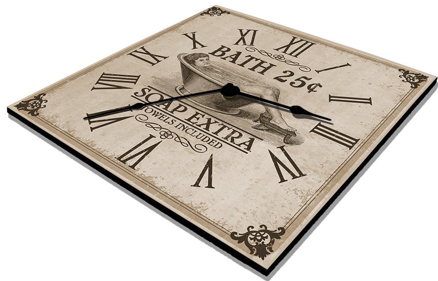 Vintage Bath House Bathroom Clock Bath House Wall Clock - Etsy