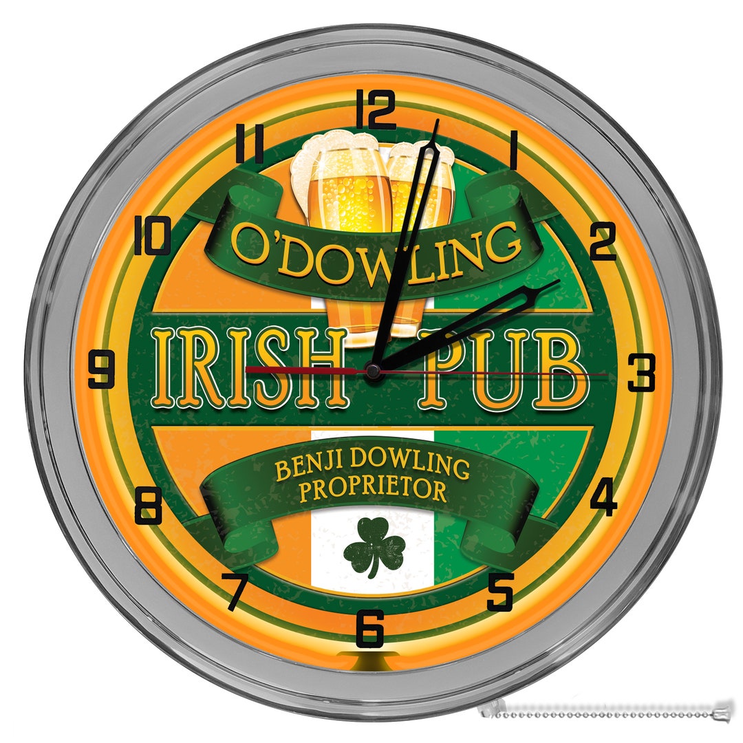 Irish Pub 16 in Wall Clock Customized, Ireland Tavern Light up Signs ...