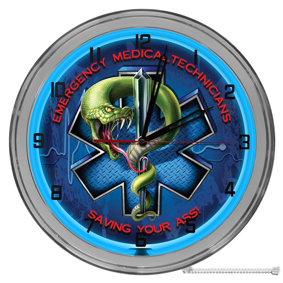 Emt Medical Snake 16 In Wall Clock, EMT Light Up Wall Sign, EMT ...
