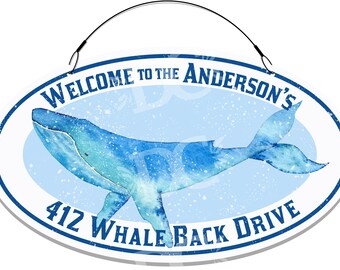Whale Metal Sign - Etsy