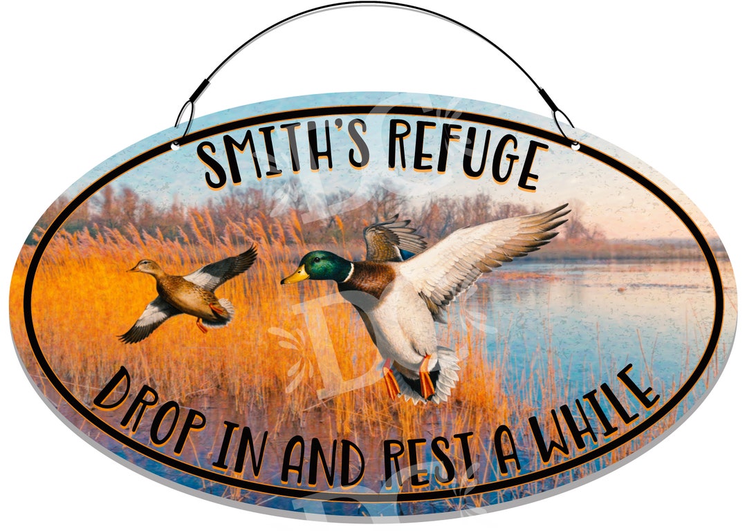 Duck Refuge Cottage Welcome Sign, Duck Sign, Wilderness Signs ...