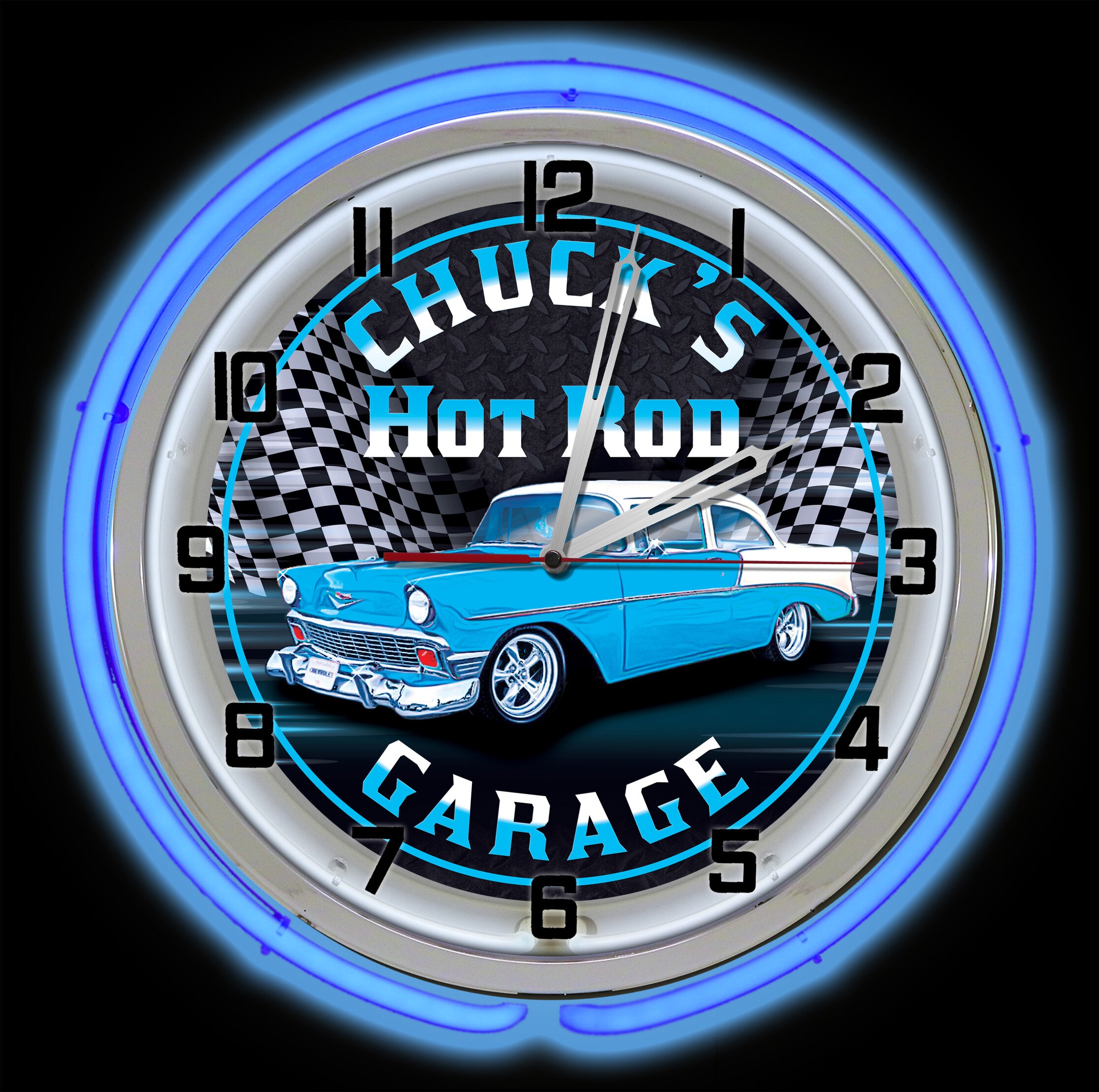 Vintage Hot Rod Neon Garage 19 Clock Personalized - Etsy