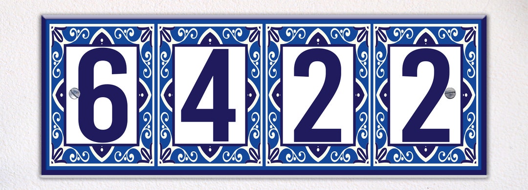 Mosaic Ceramic House Number Sign: Talavera Tile Address Plaque - Etsy